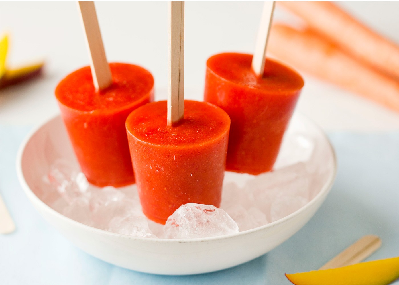 Carrot, Mango & Raspberry Popsicles Recipe, Healthy Popsicle Recipe